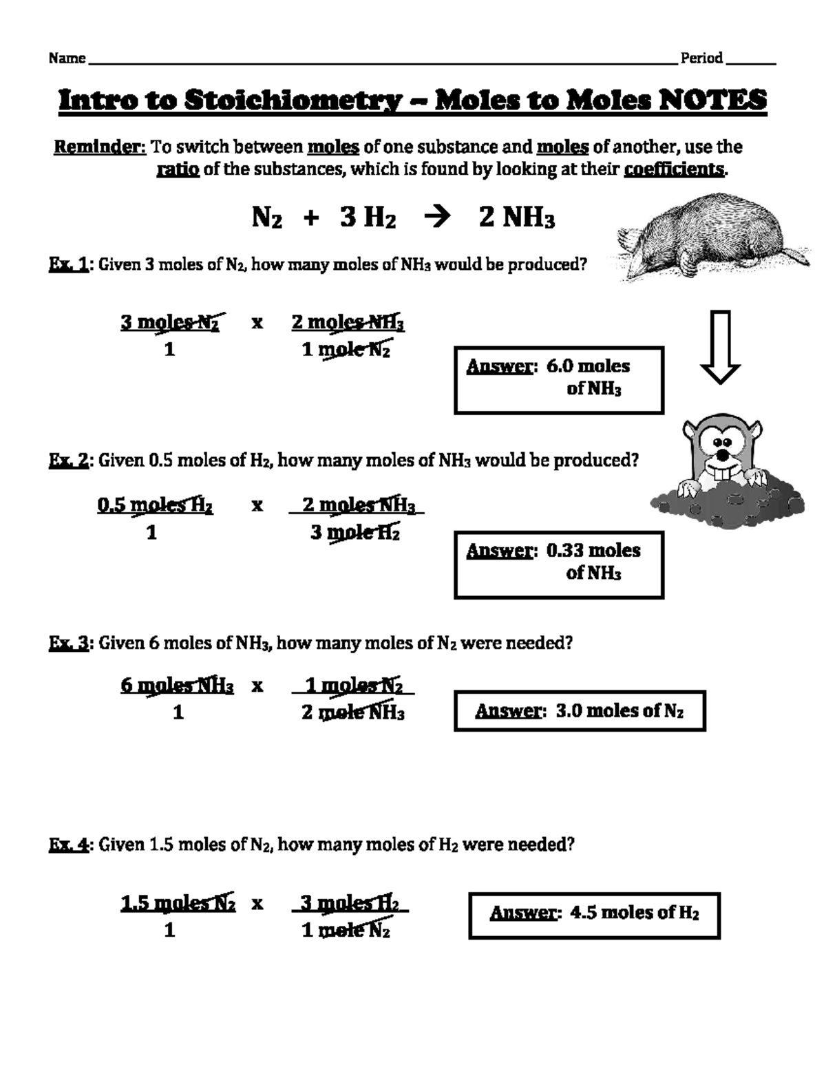 Mole to Mole Worksheet - Studocu