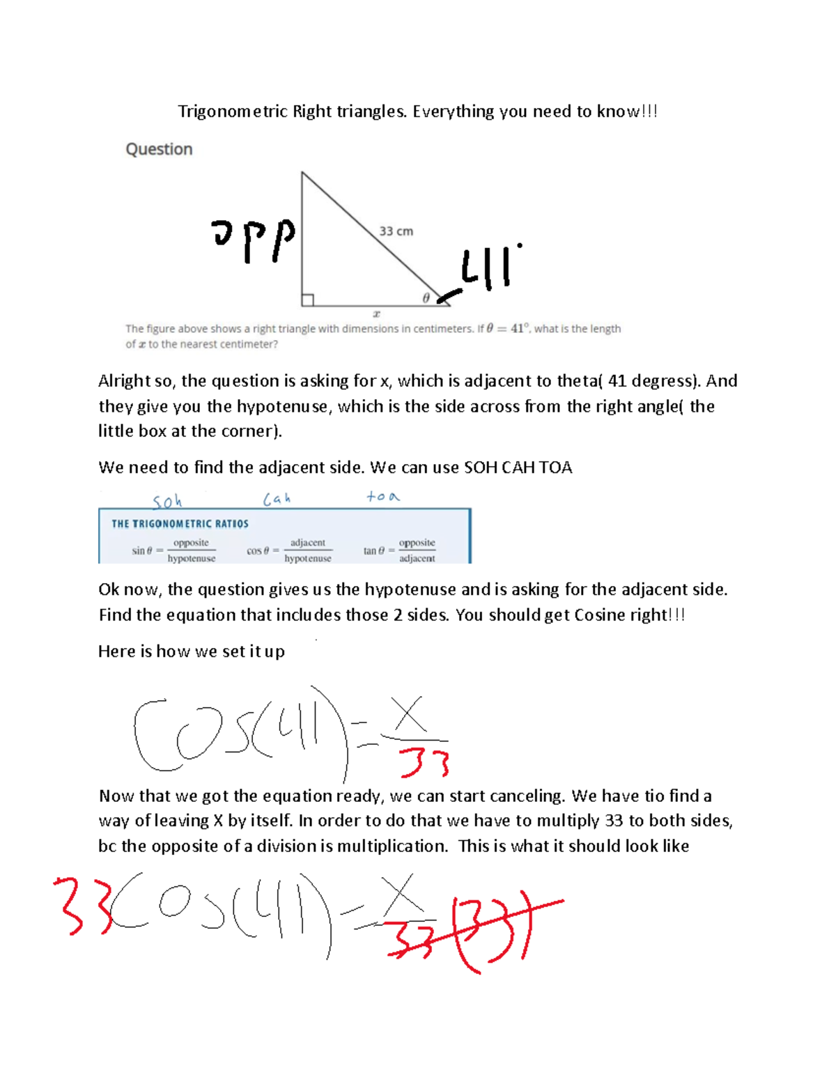 Trigonometric Right triangles - Everything you need to know!!! Al right ...
