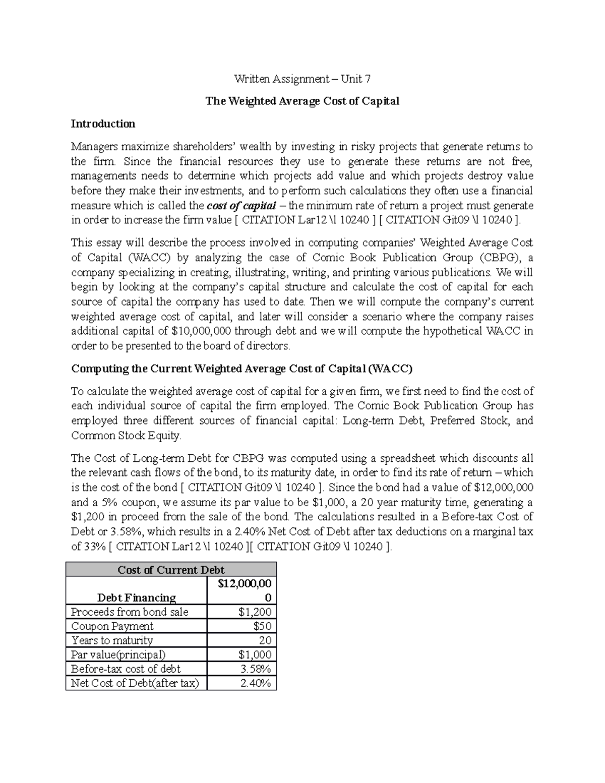 3. Written Assignment – Unit 7 - Written Assignment – Unit 7 The ...
