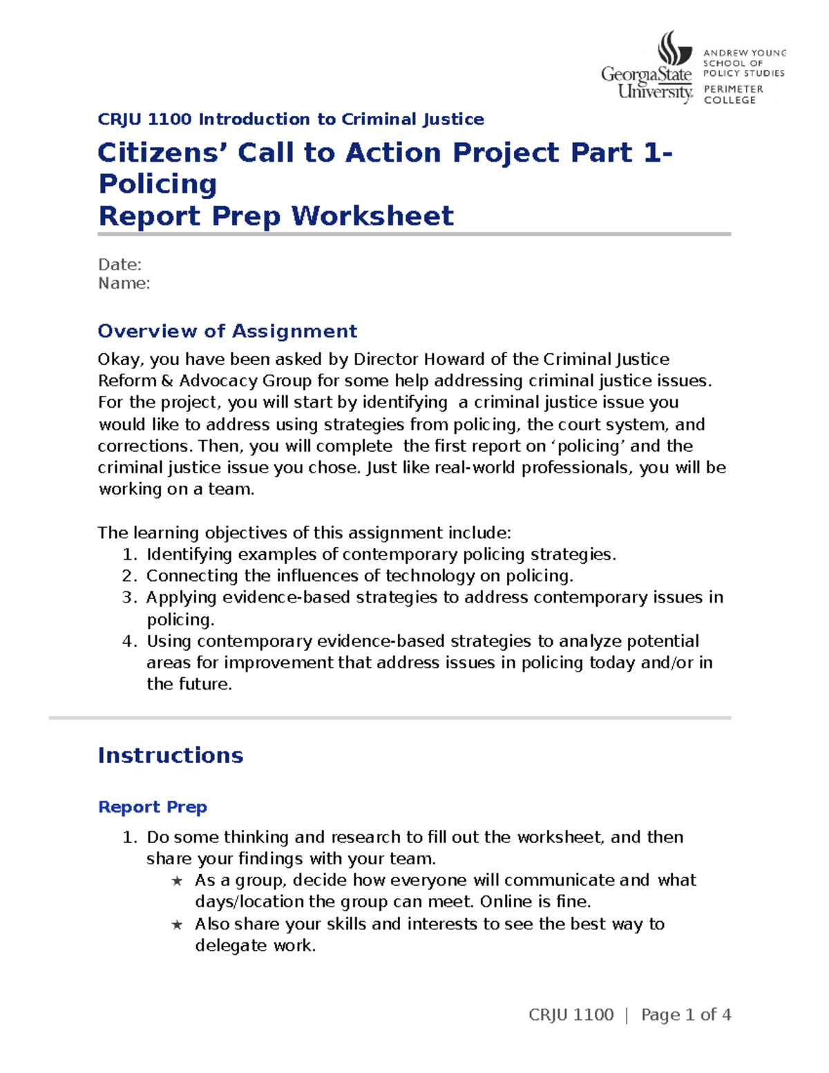 CRJU 1100 CCA Project part 1 Report Prep Wksht - CRJU 1100 Introduction ...