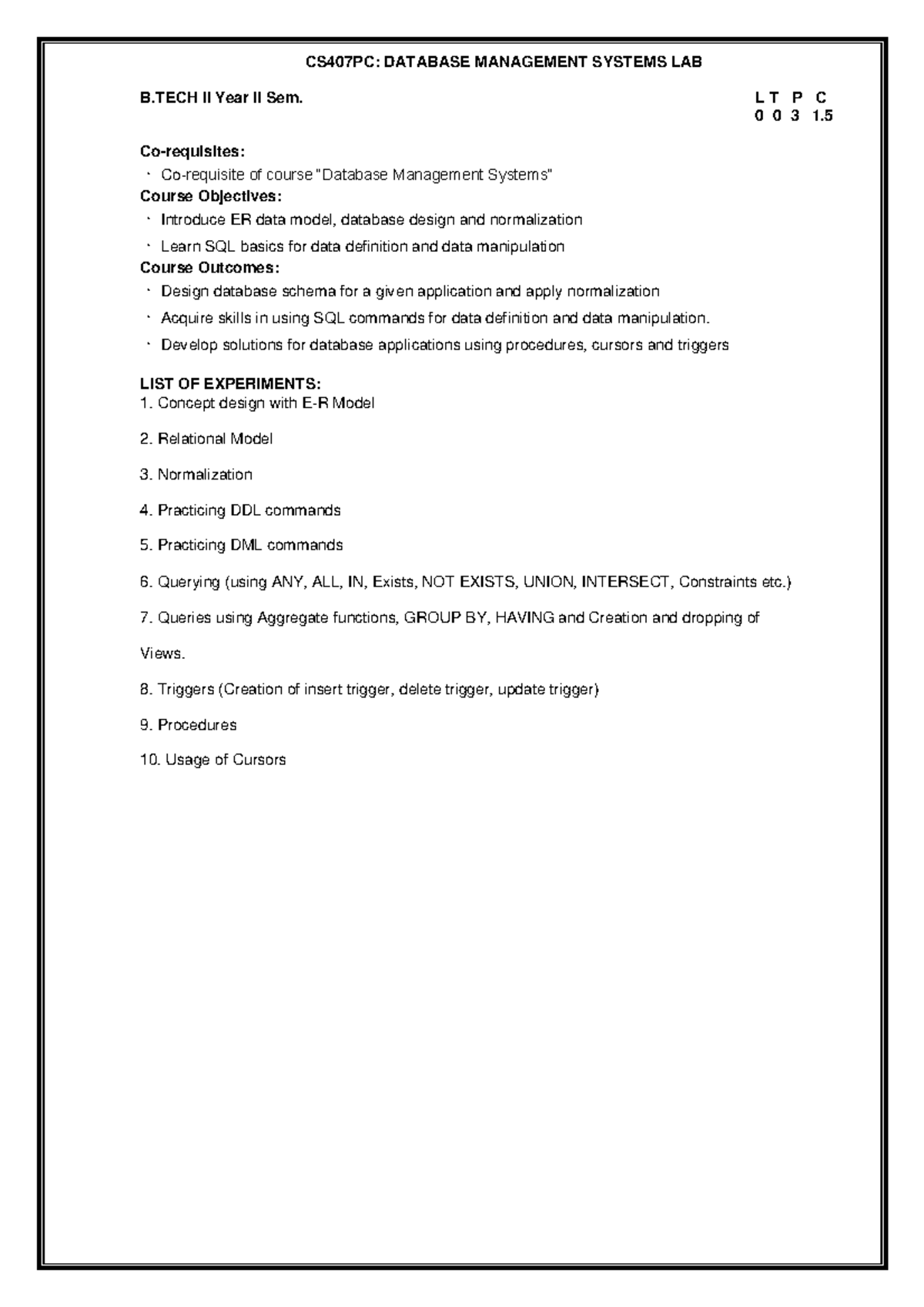 DBMS LAB Manual-1 - this is for practice and reference only. - CS407PC ...