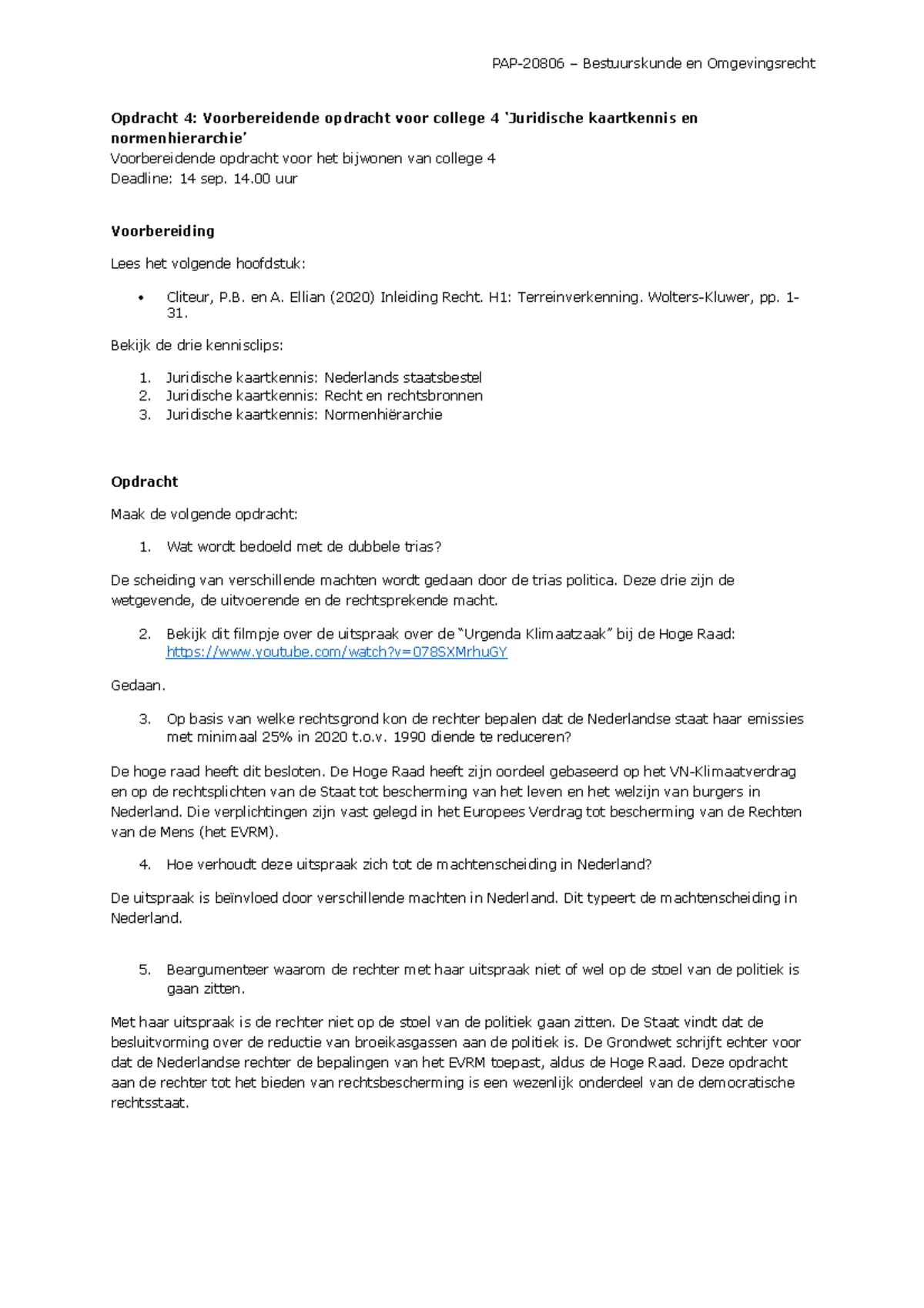 Opdracht 4 Voorbereidende Opdracht Voor College 4 Juridische opdracht-4-voorbereidende-opdracht-voor-college-4-juridische