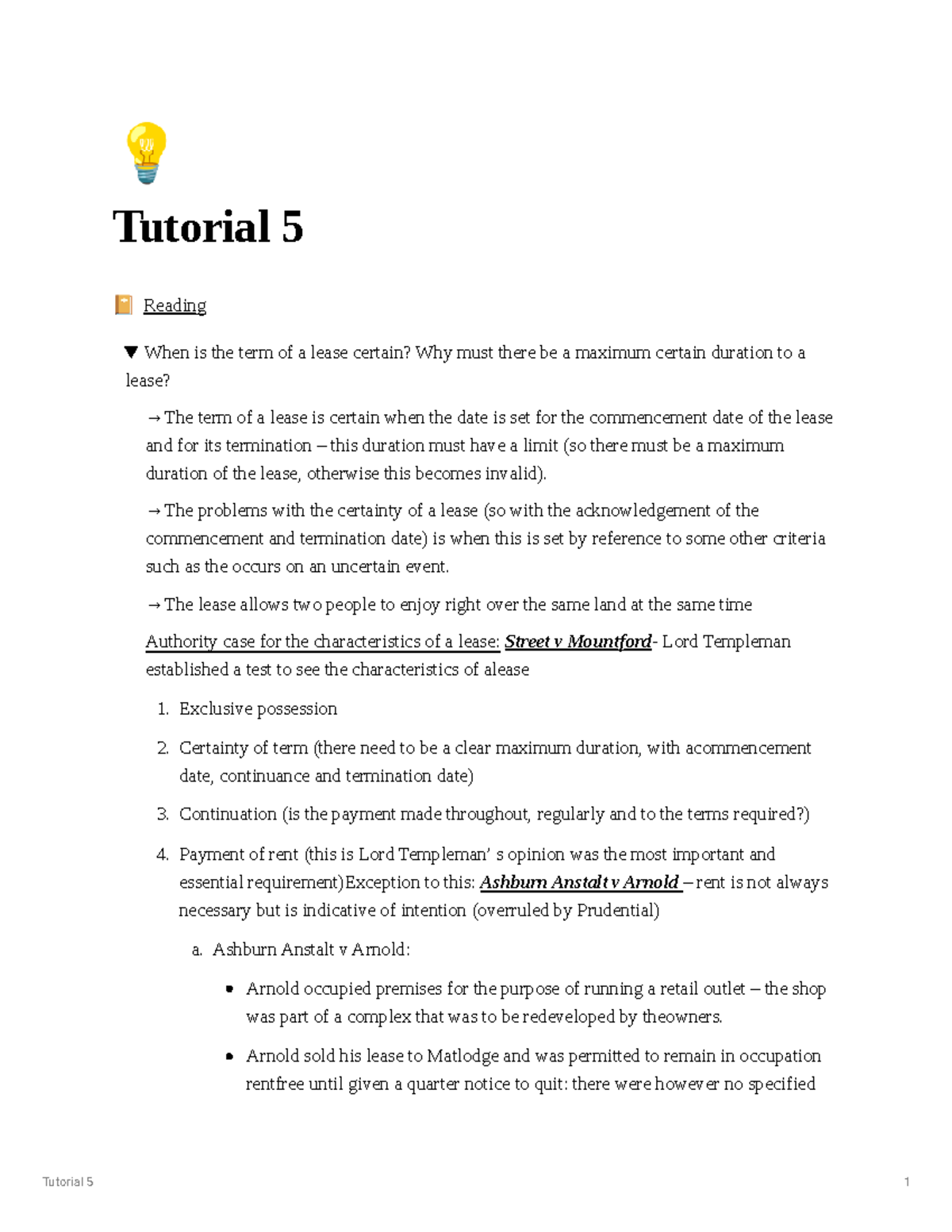 Tutorial 5 - Land - Tutorial 5 1 💡 Tutorial 5 📔 Reading When is the ...