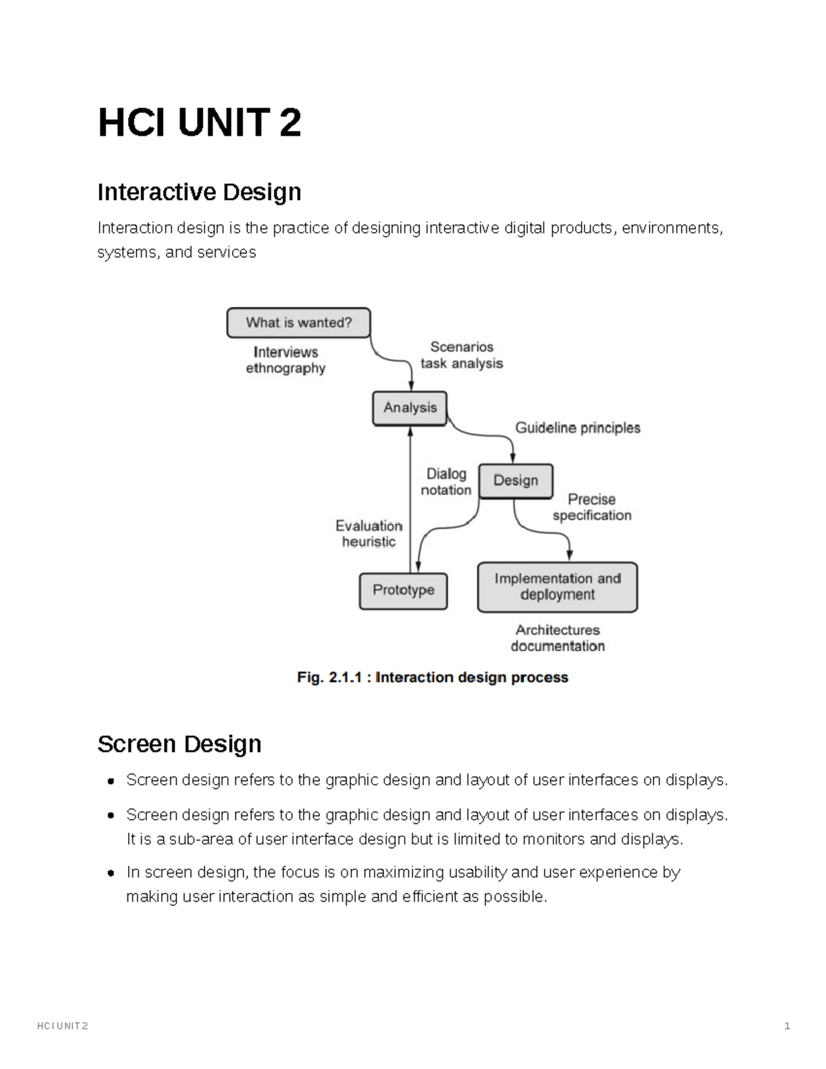HCI UNIT 2 - Study material important questions - HCI UNIT 2 Interactive Design Interaction ...