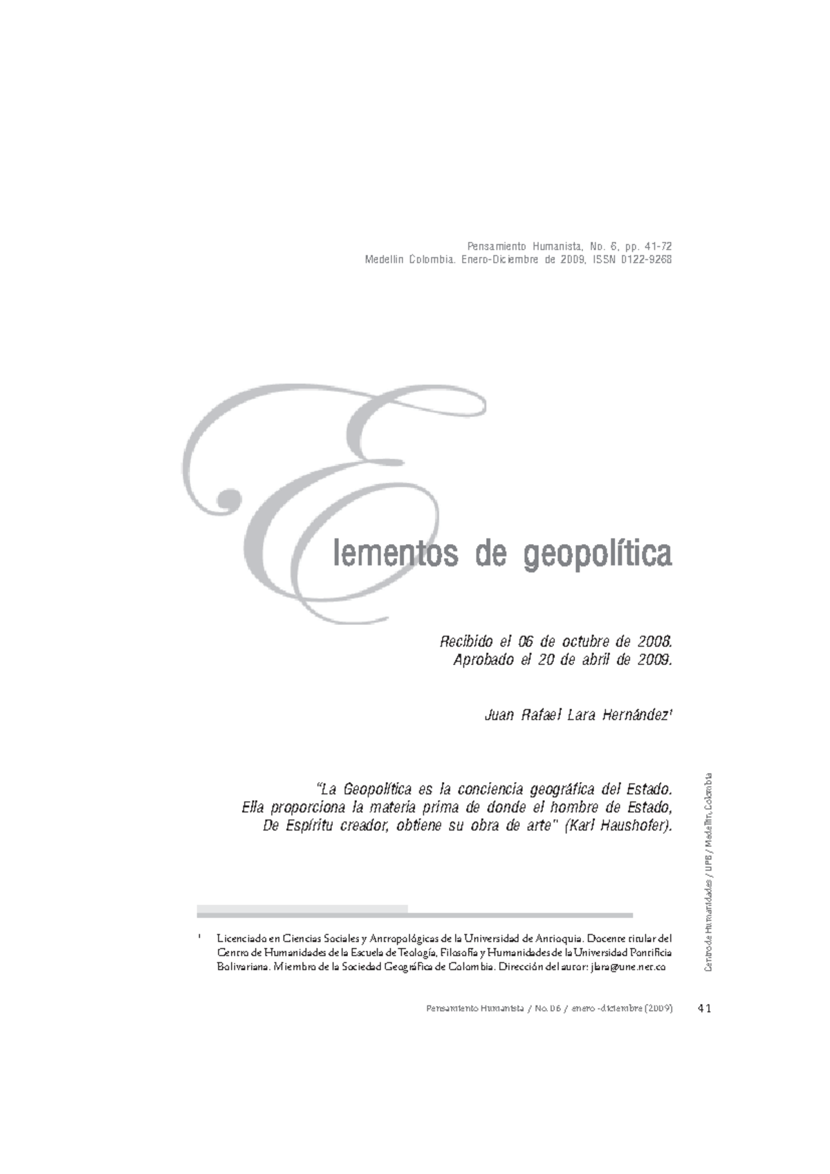 Elementos de la geopolitica Juan Rafael Lara Hdz - - Studocu