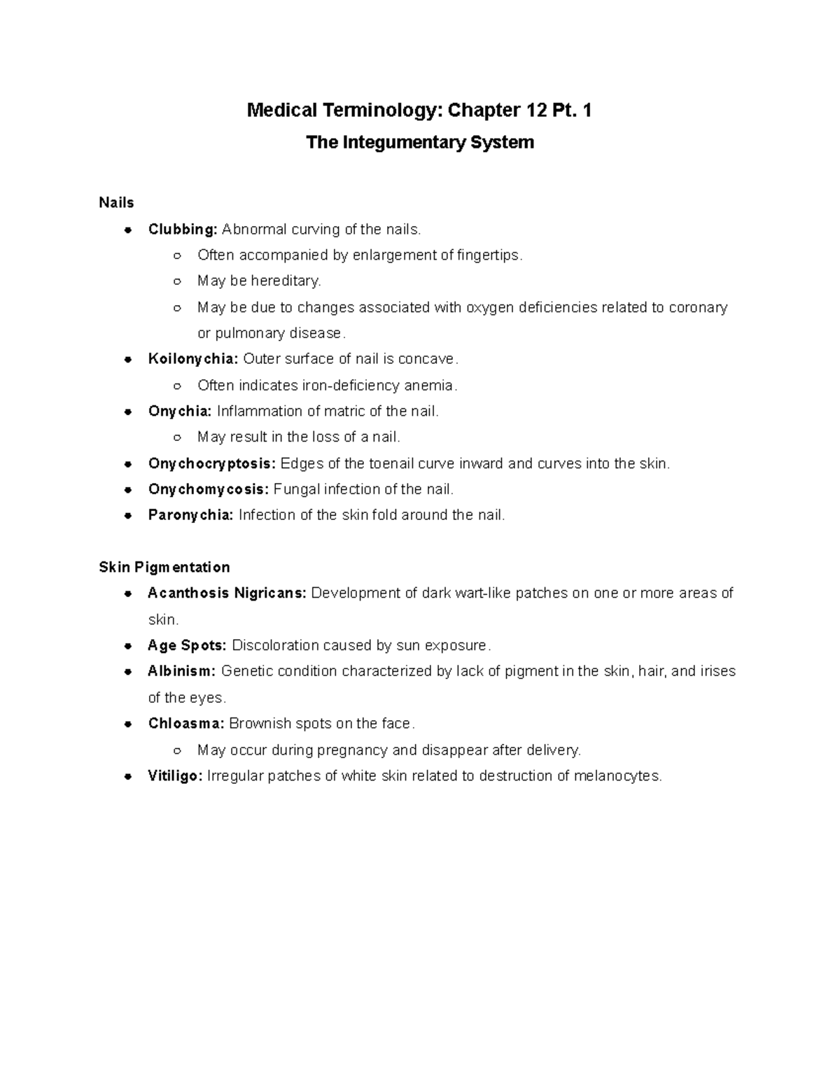 Med Terms Ch 12 Pt 2 - The Integumentary System - Medical Terminology ...