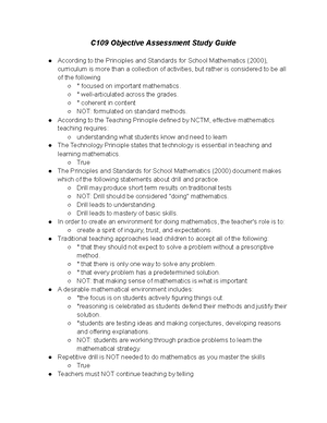 WGU C109 Task 1 Part 1 Math Methods - Running head: ELEMENTARY MATHEMATICS METHODS 1 Elementary ...