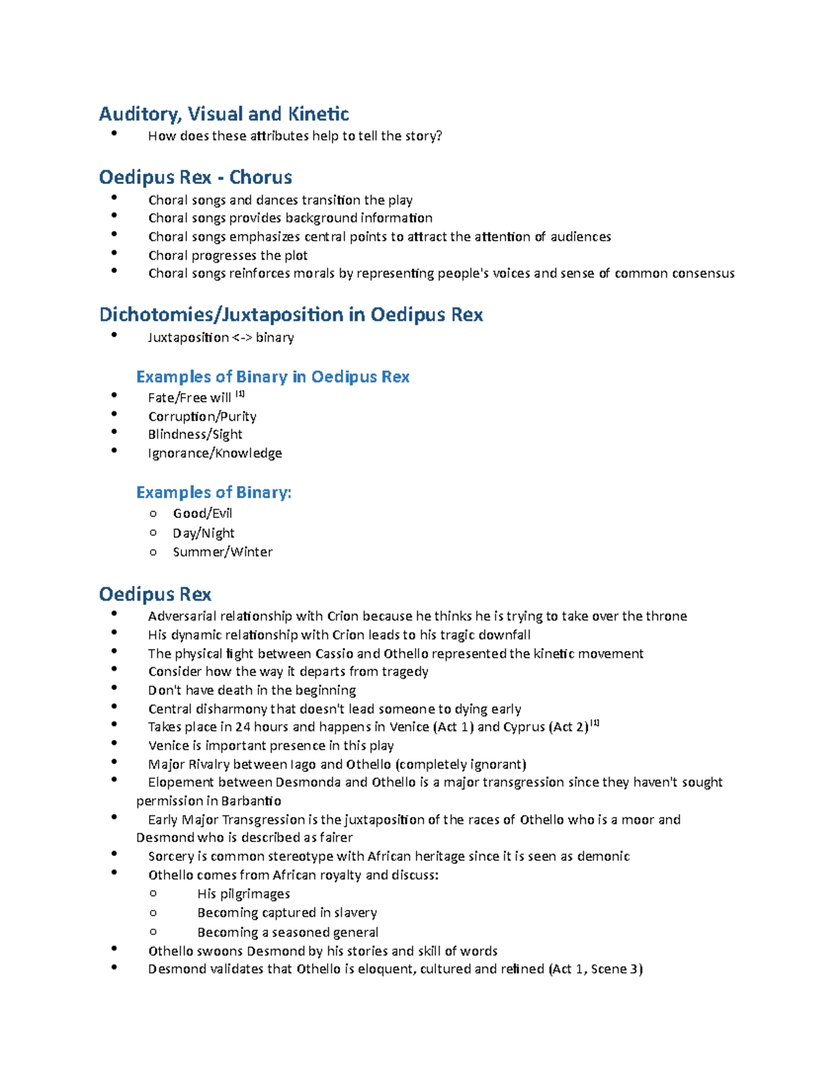 Lecture 3 - Adaptations of Oedipus Rex and Elizabethan Tragedy ...