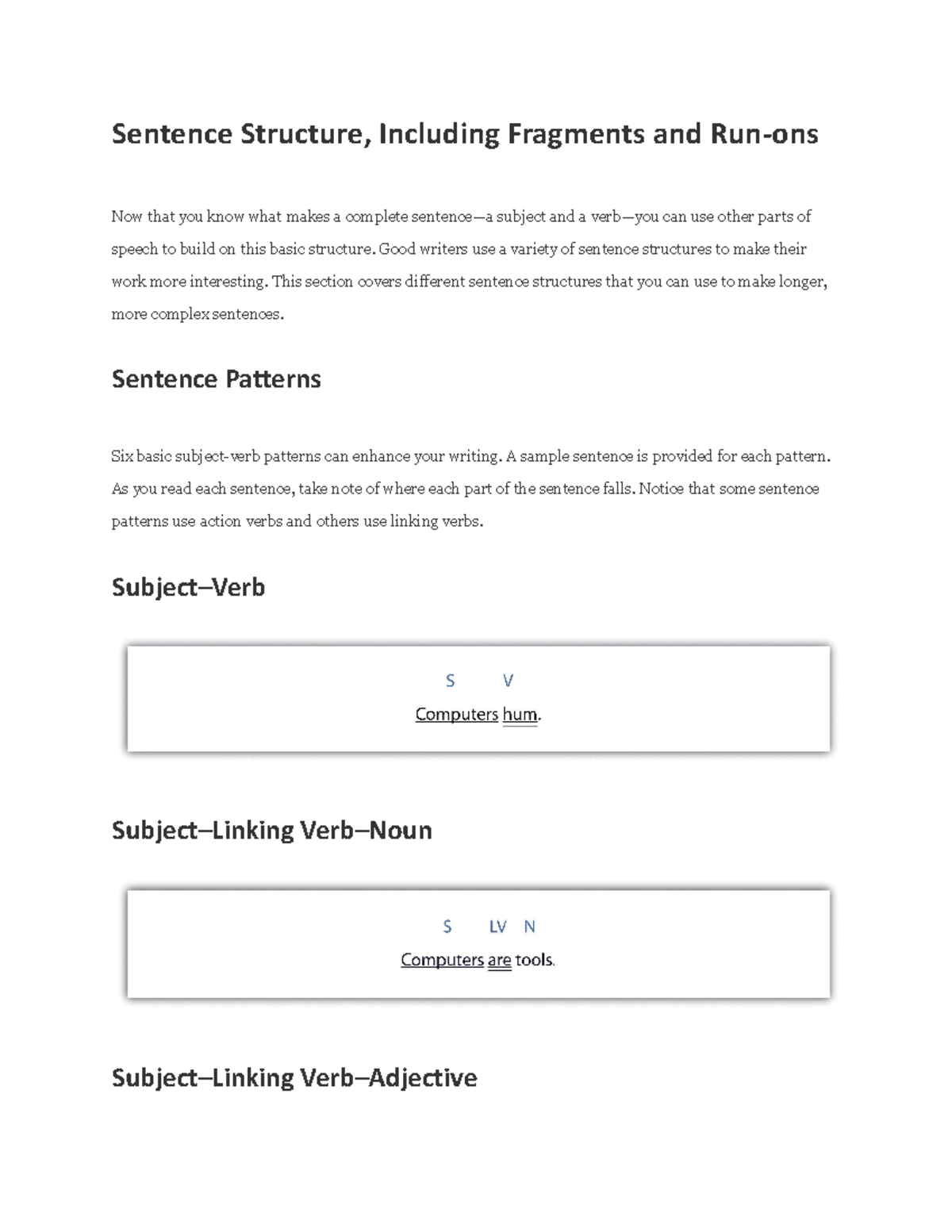 1.1 Sentence Writing part 3 - Sentence Structure, Including Fragments ...