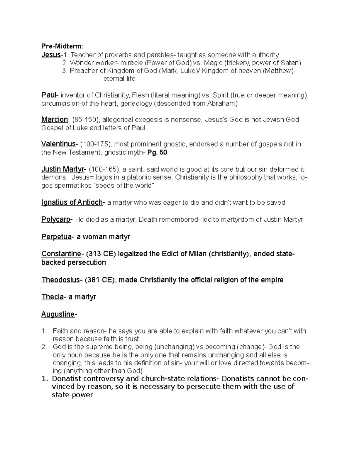 Christianity and its Practice Study Guide Test #3 - Pre-Midterm: Jesus ...