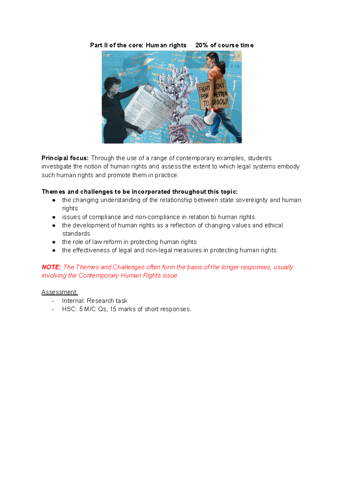 Part II of the core Human rights - Themes and challenges to be ...