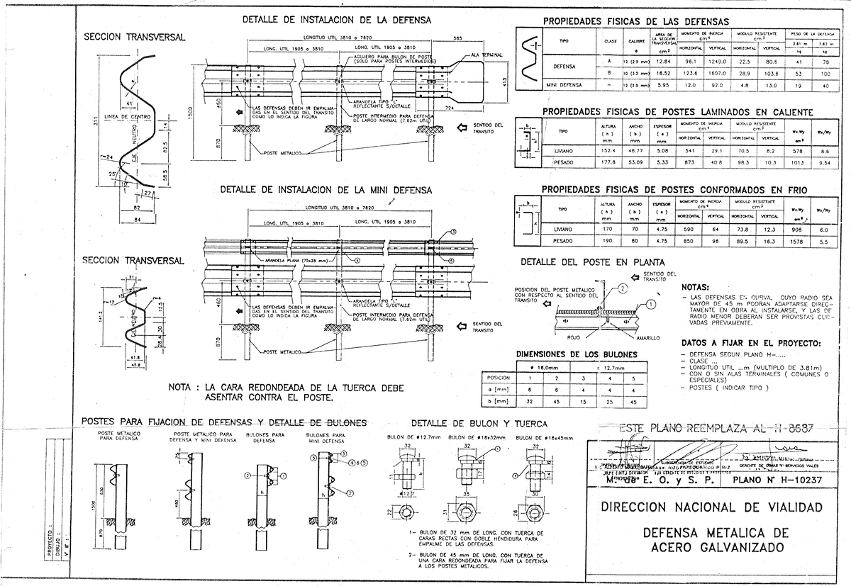 Plano TIPO Defensa Metálica H 10237 - Ciencia Y Tecnologia De ...
