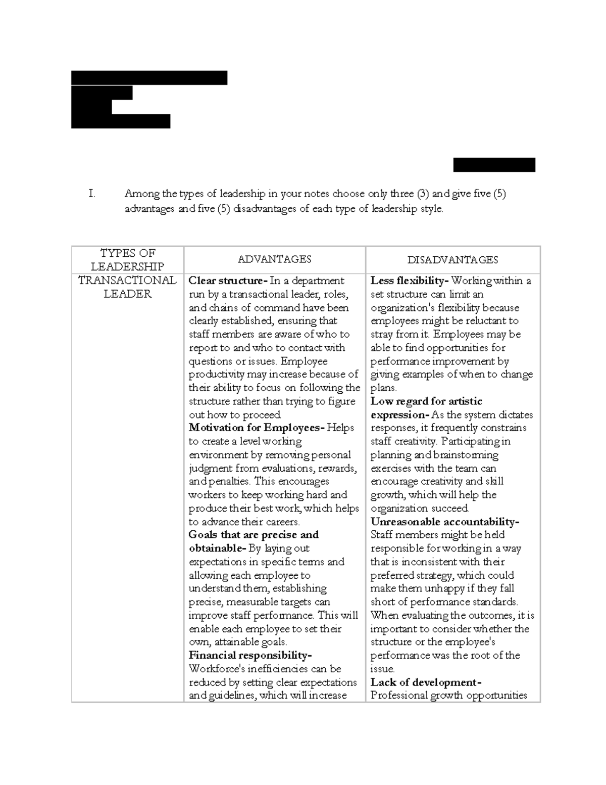 CFLM2-Types Of Leadership - BORROMEO, ANGEL CRIS A. BS CRIM 3C CFLM- 2 ...