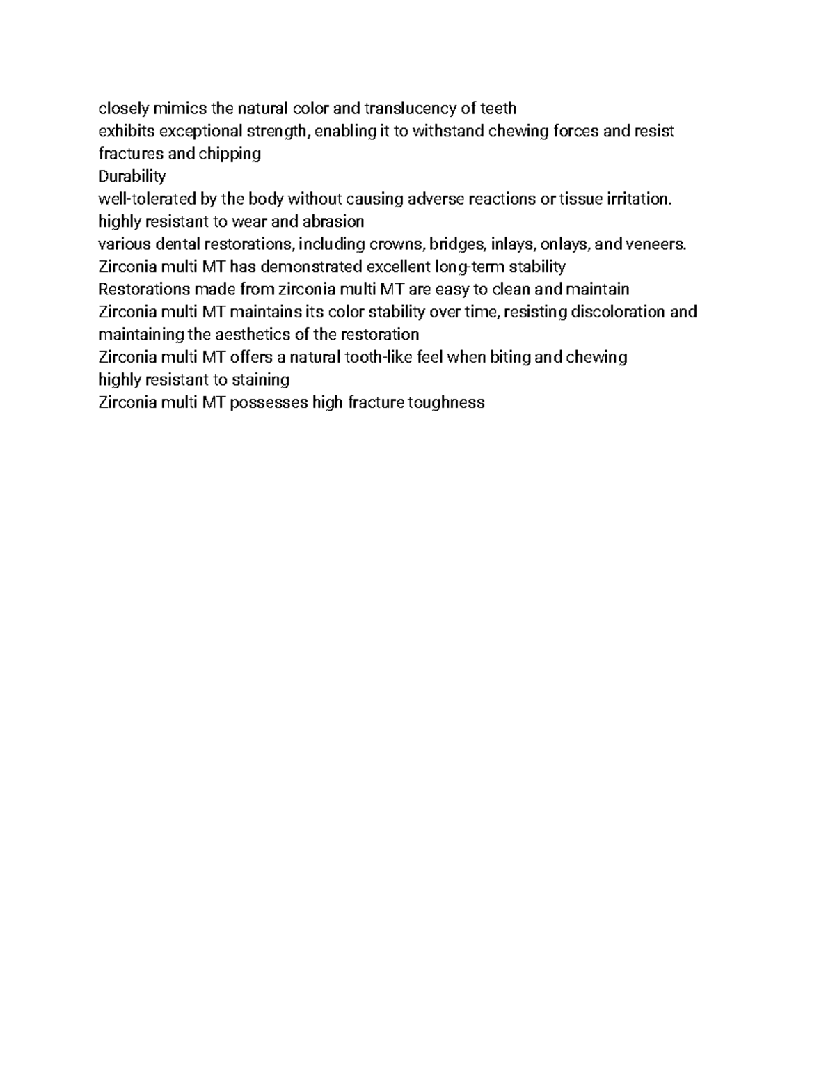 Zirconia - dentistry - closely mimics the natural color and ...