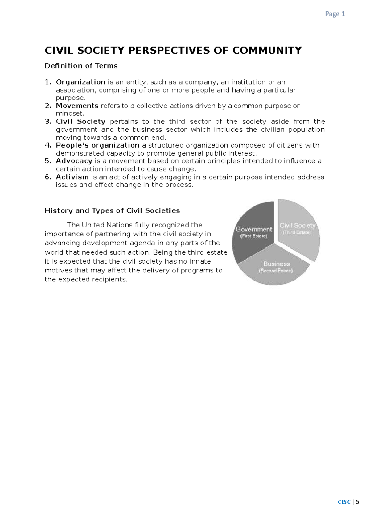 5 - CSEC MODULE 4 QUARTER 3 - CIVIL SOCIETY PERSPECTIVES OF COMMUNITY ...