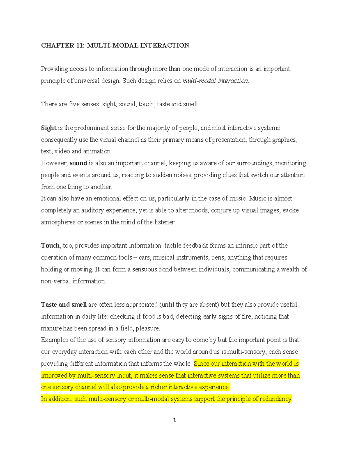 Chapter 11- Multimodal interaction - CHAPTER 11: MULTI-MODAL INTERACTION Providing access to ...