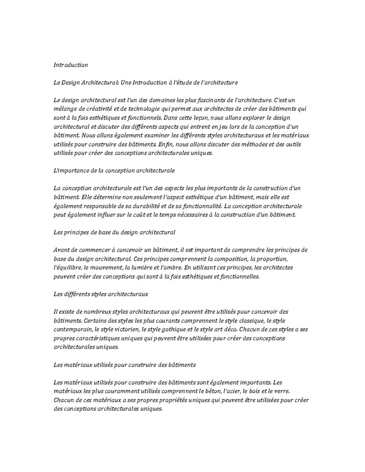 Architectural Design Study Notes - Introduction Le Design Architectural ...