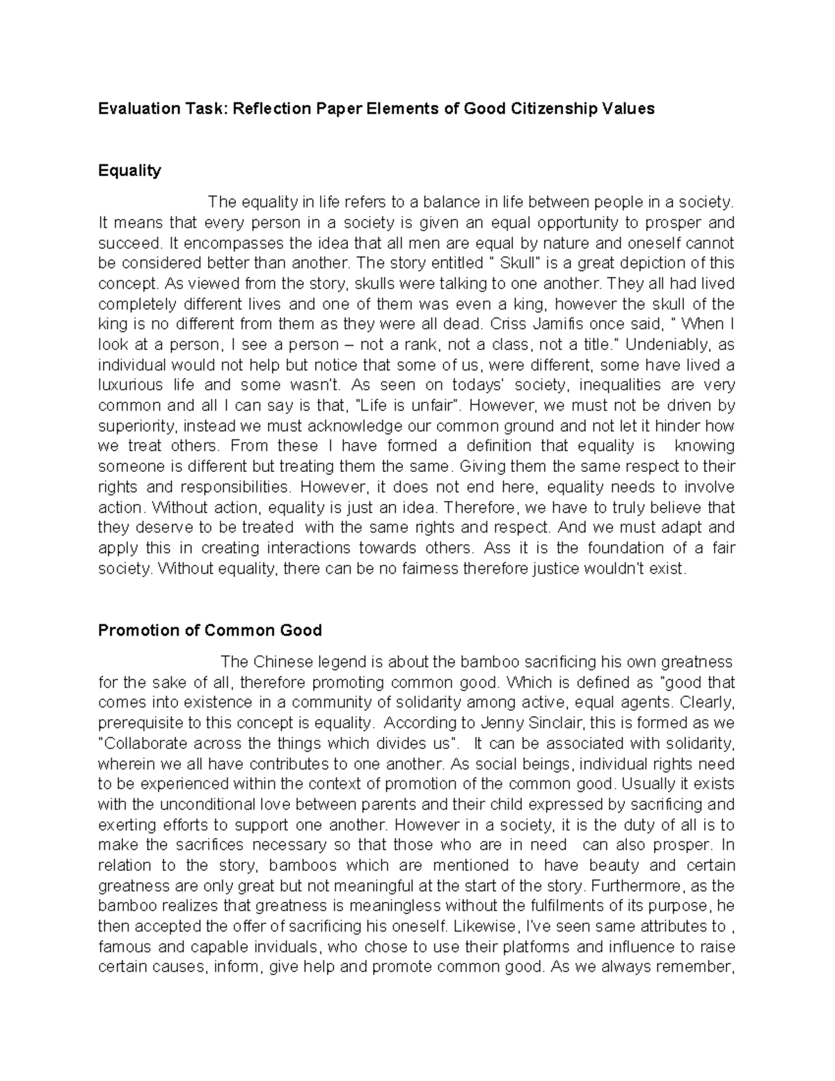 Good Citizenship - It means that every person in a society is given an ...