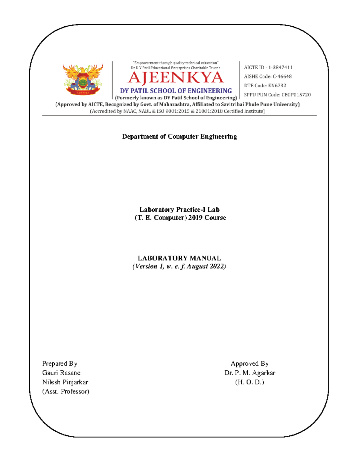 LAB Manual LP-I - this is practical material - Department of Computer ...