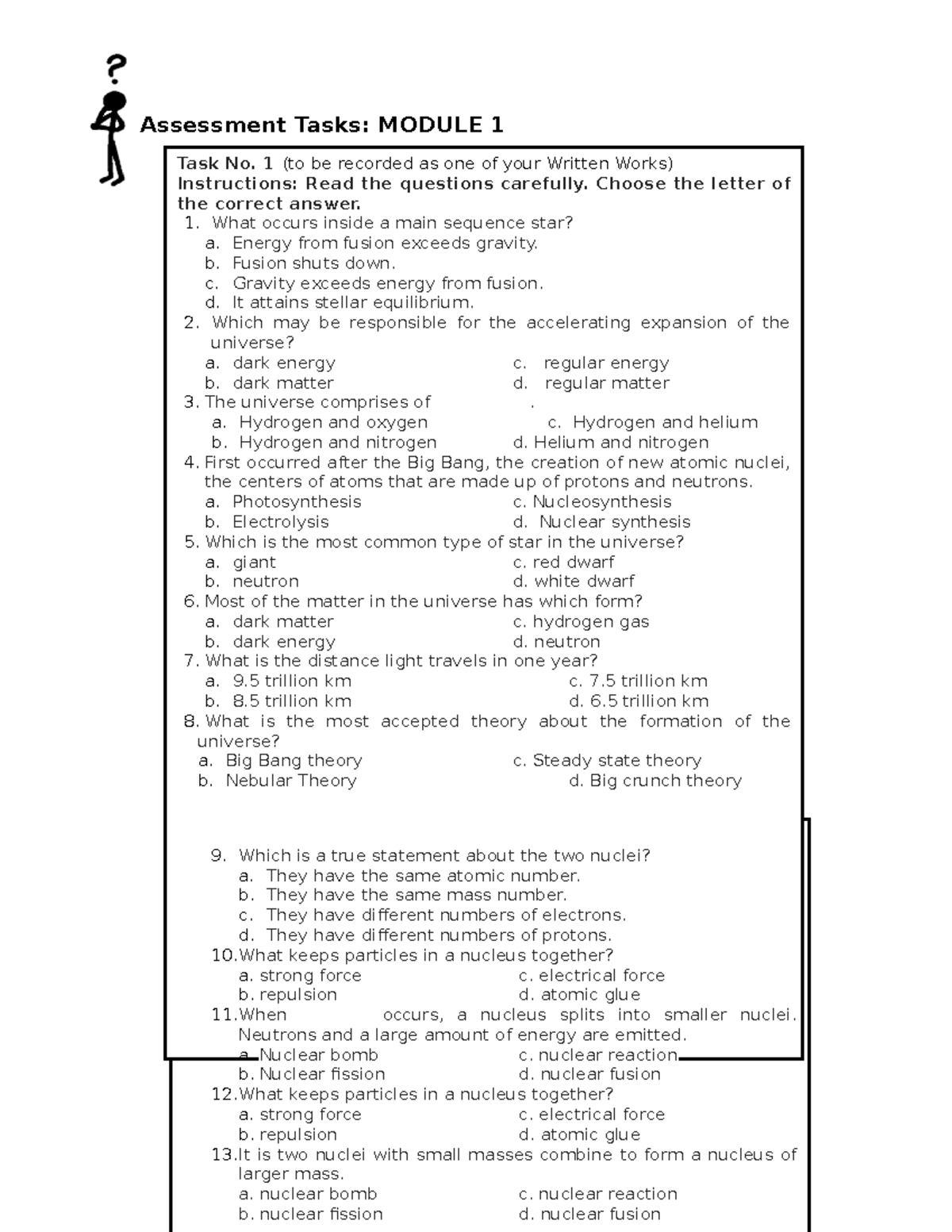 Phy Sci Module 1 This Is A Practice Material For Phy Sci Course Assessment Tasks Module 1 
