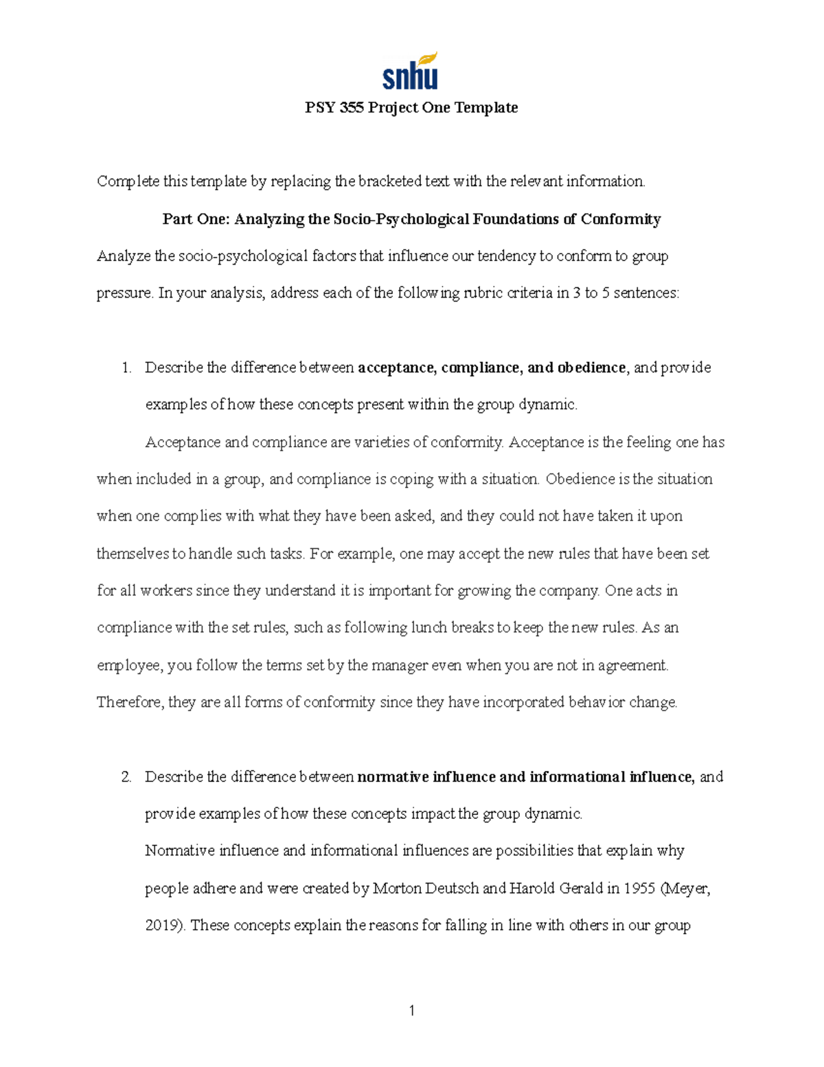 Neliana Rivera PSY 355 Project One - PSY 355 Project One Template ...