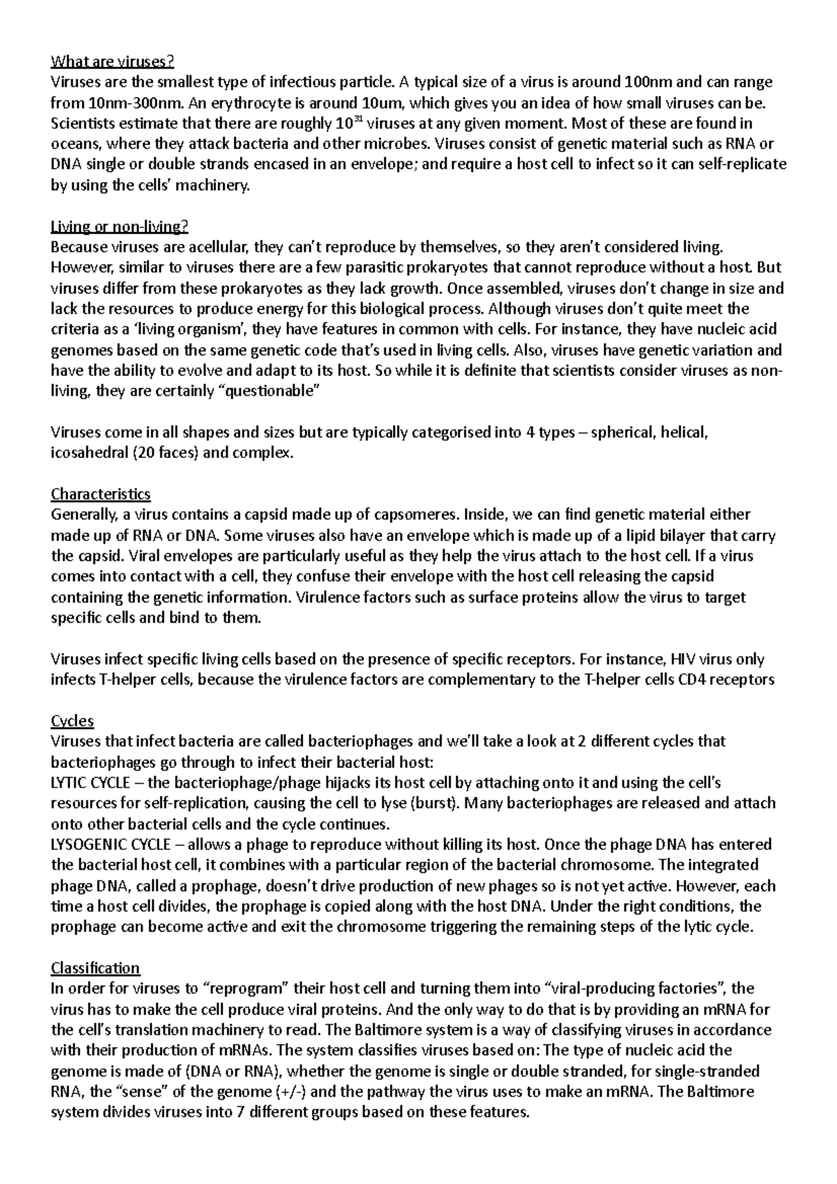 Script for the virus presentation - What are viruses? Viruses are the ...