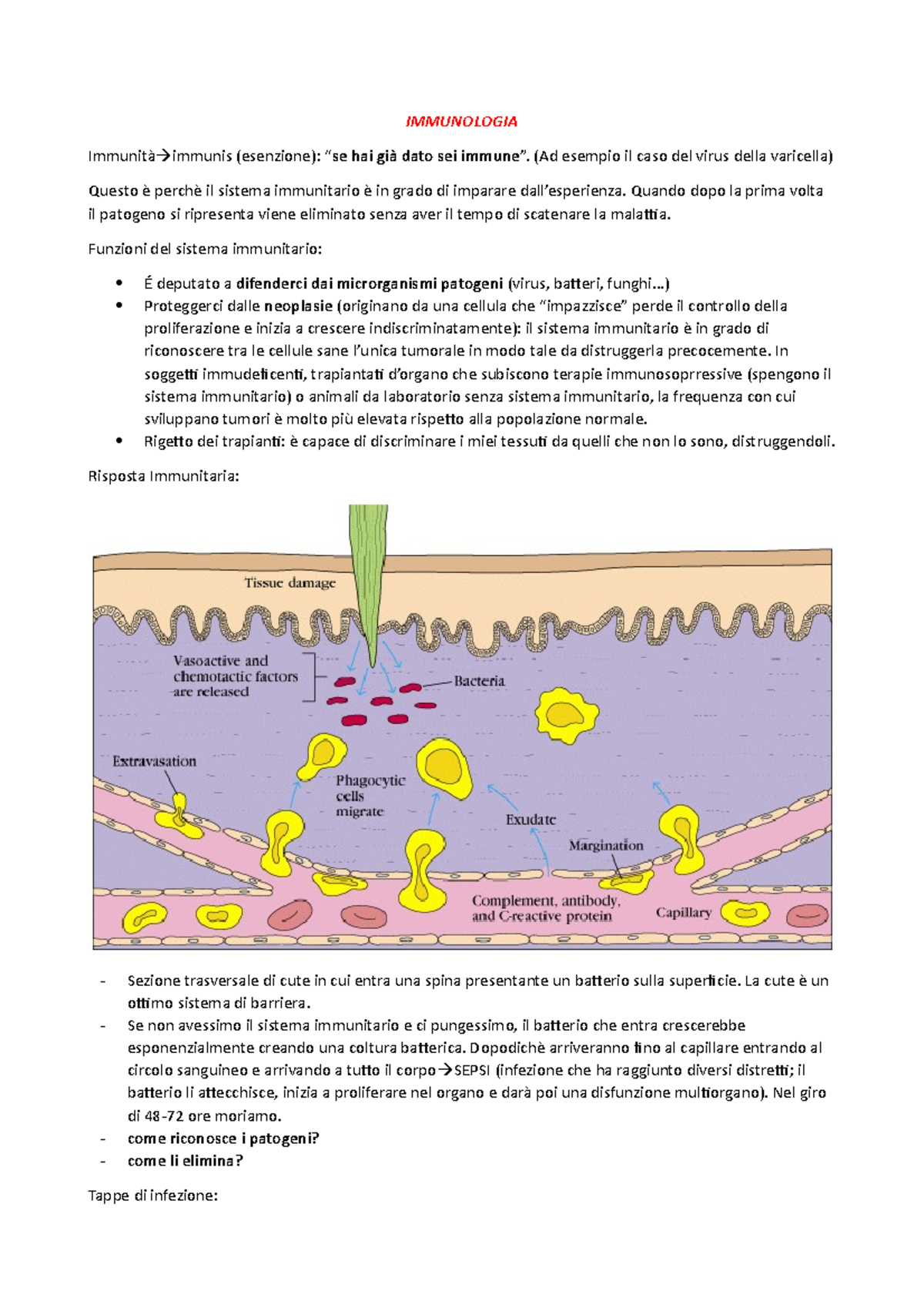 Lezione Immunità innata e acquisita - Fondamenti DI Immunologia e ...