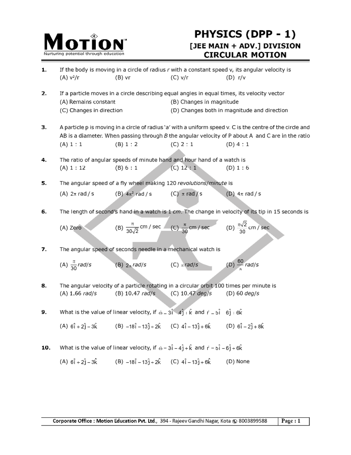Circular Motion DPP - mss100 - Studocu