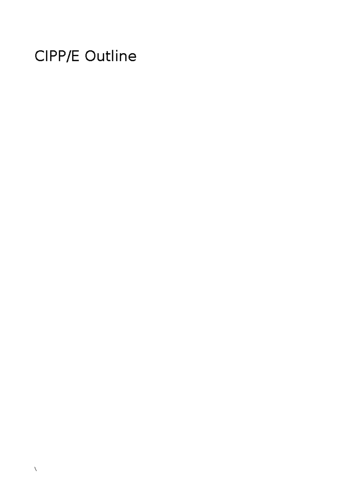 Civ Pro Outline - CIPP/E Outline \ Chapter 2: European Union ...