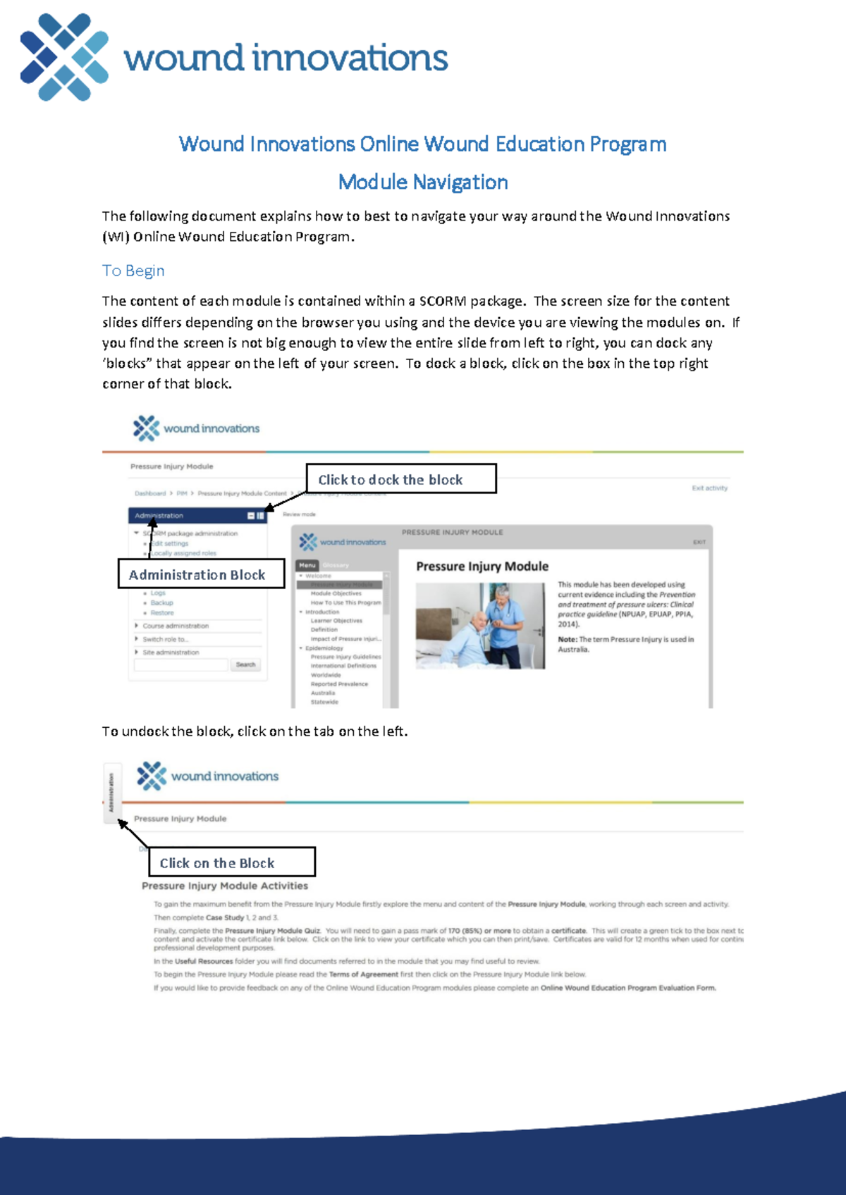 35808 01 WI Module Navigation - Wound Innovations Online Wound ...