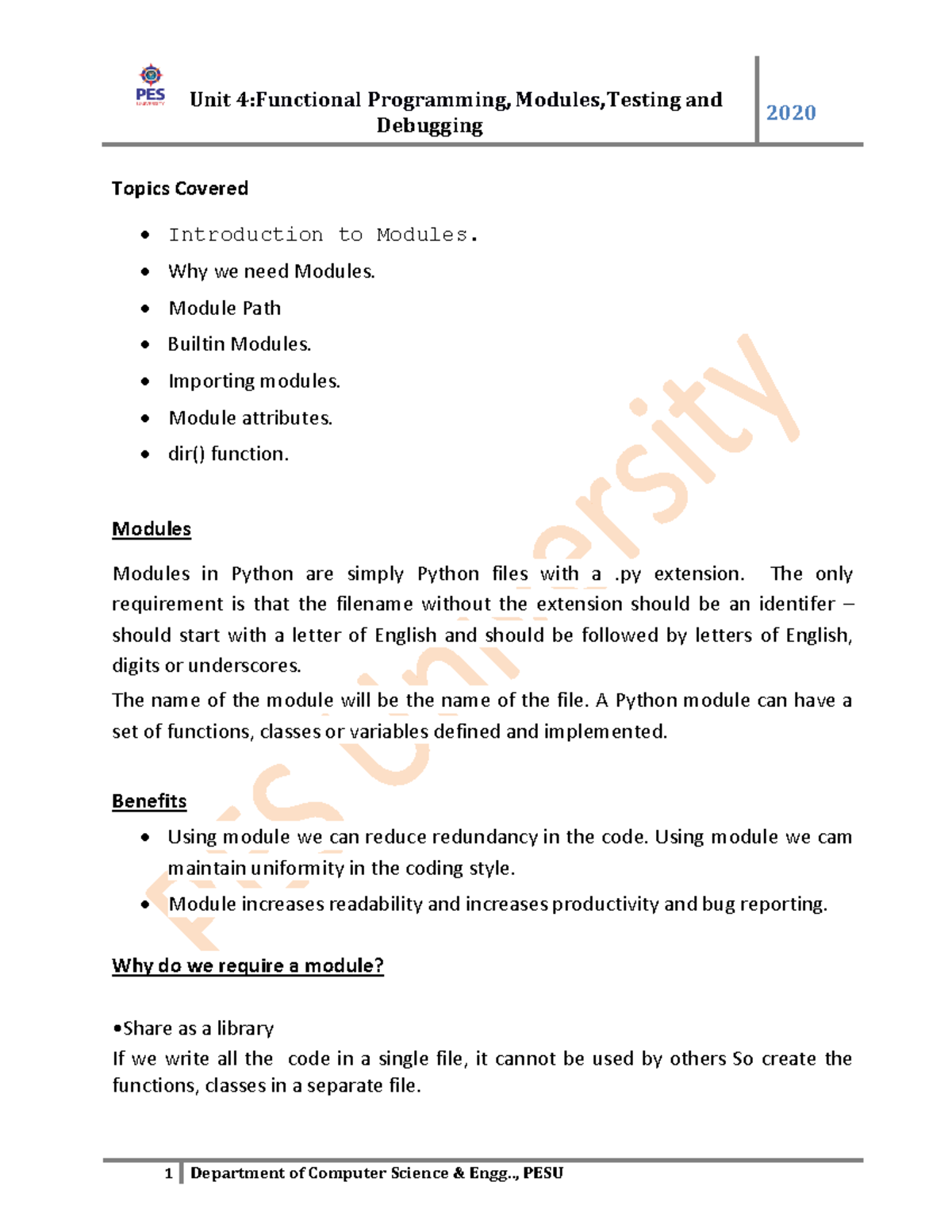 Modules 202010 21124156 - Debugging 2020 Topics Covered Introduction to ...