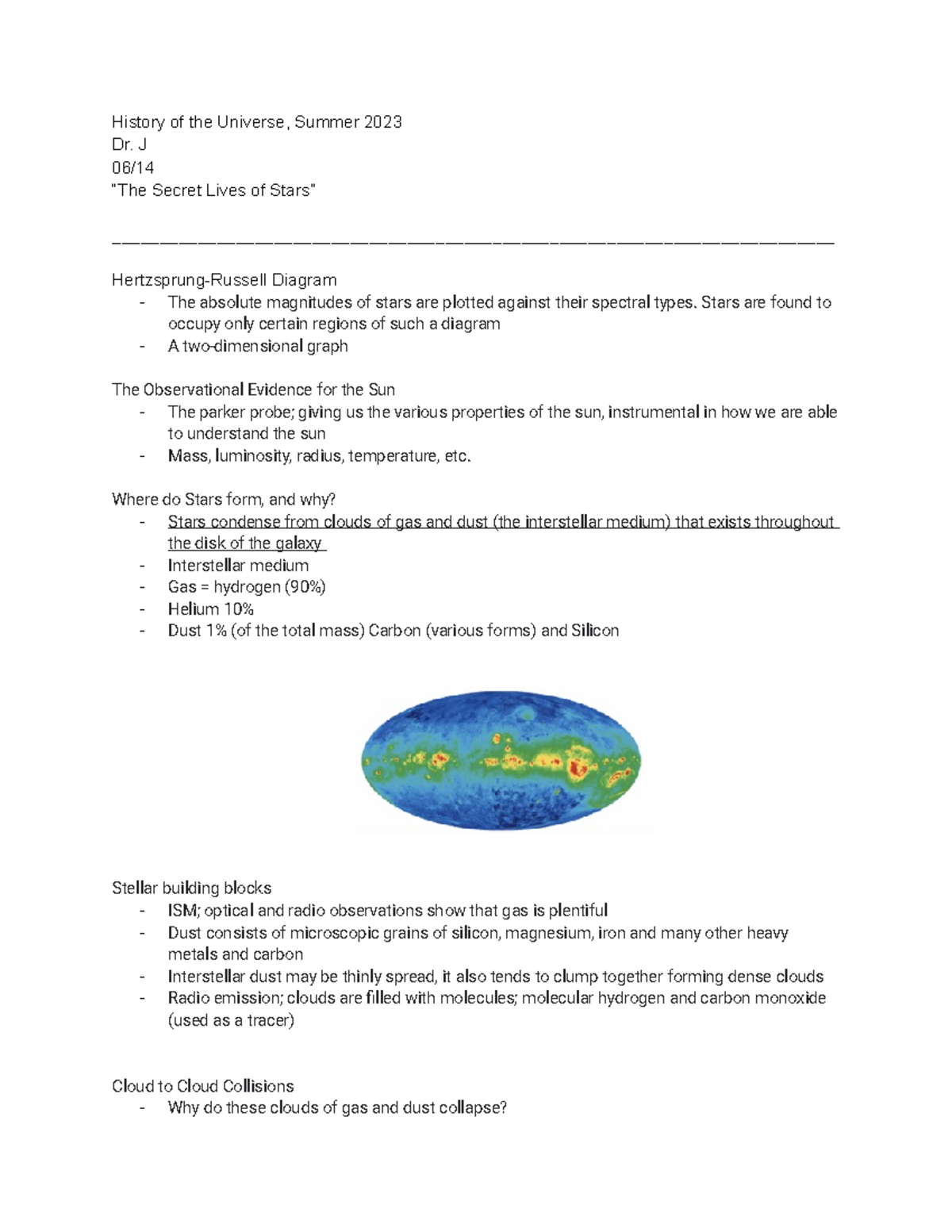 The Secret Lives of Stars - History of the Universe, Summer 2023 Dr. J ...