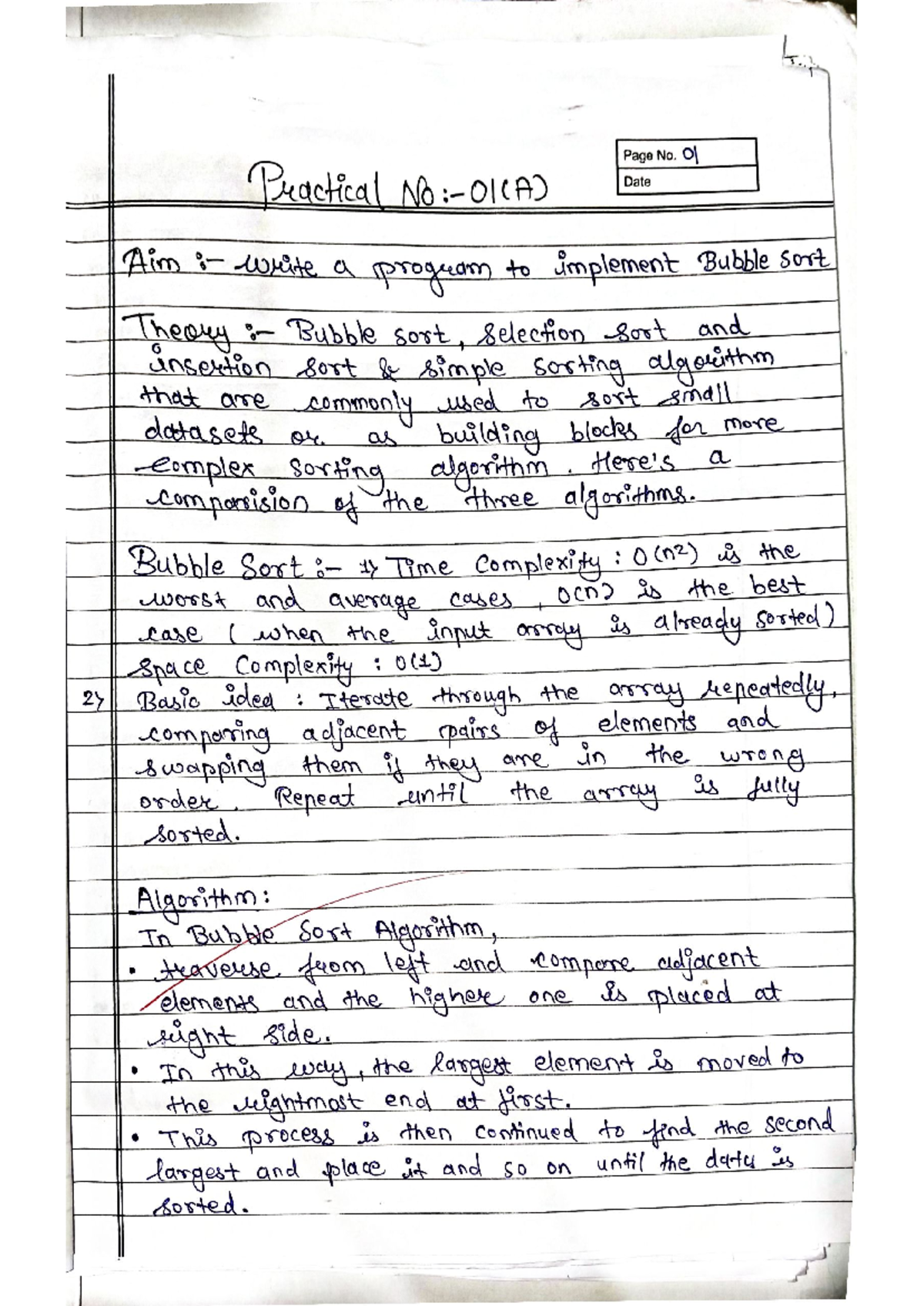 Daa all practical - Page No. 01 Practical OICA) Date Aim write a ...
