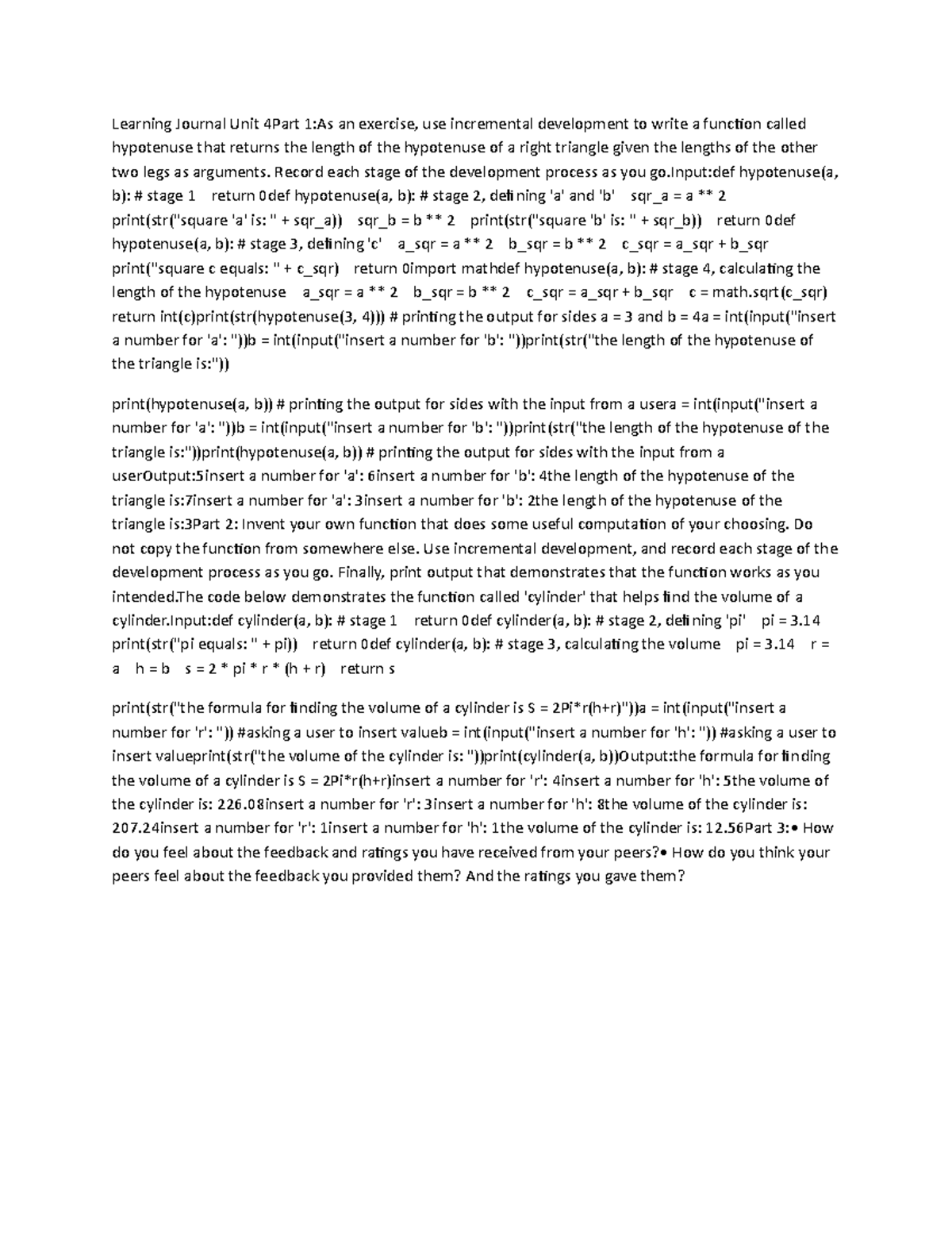 Learning Journa-Week 1 cs1101 - Learning Journal Unit 4Part 1:As an ...