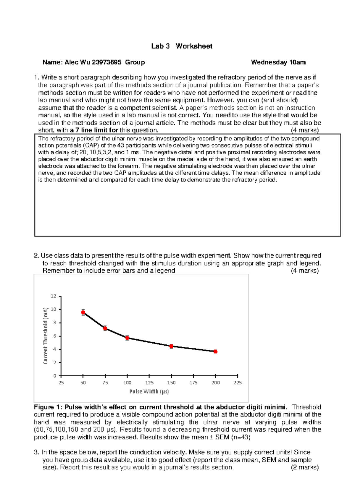 Lab 3 worksheet - Lab 3 Worksheet Name: Alec Wu 23973695 Group ...