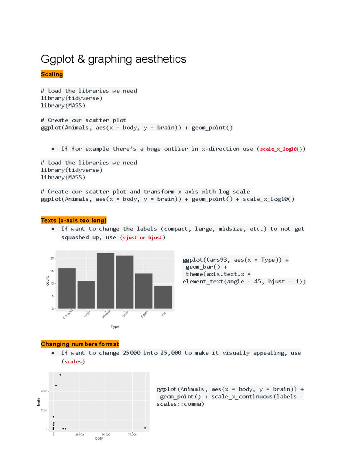 DATA1001 - notes - Ggplot & graphing aesthetics Scaling Load the ...