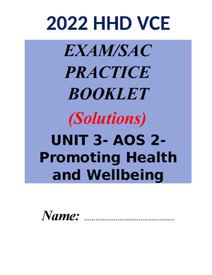 HHD U3 Area of study 1 Outcome 1 practice sac questions - Area of Study ...