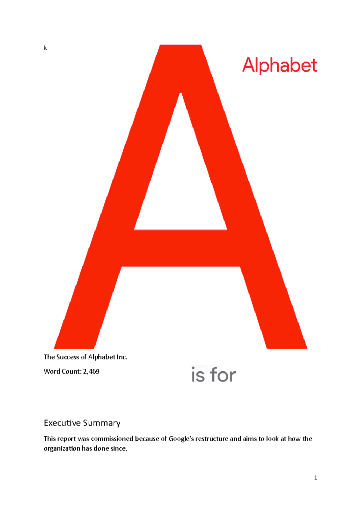The Success of Alphabet Inc - Copy - k The Success of Alphabet Inc ...