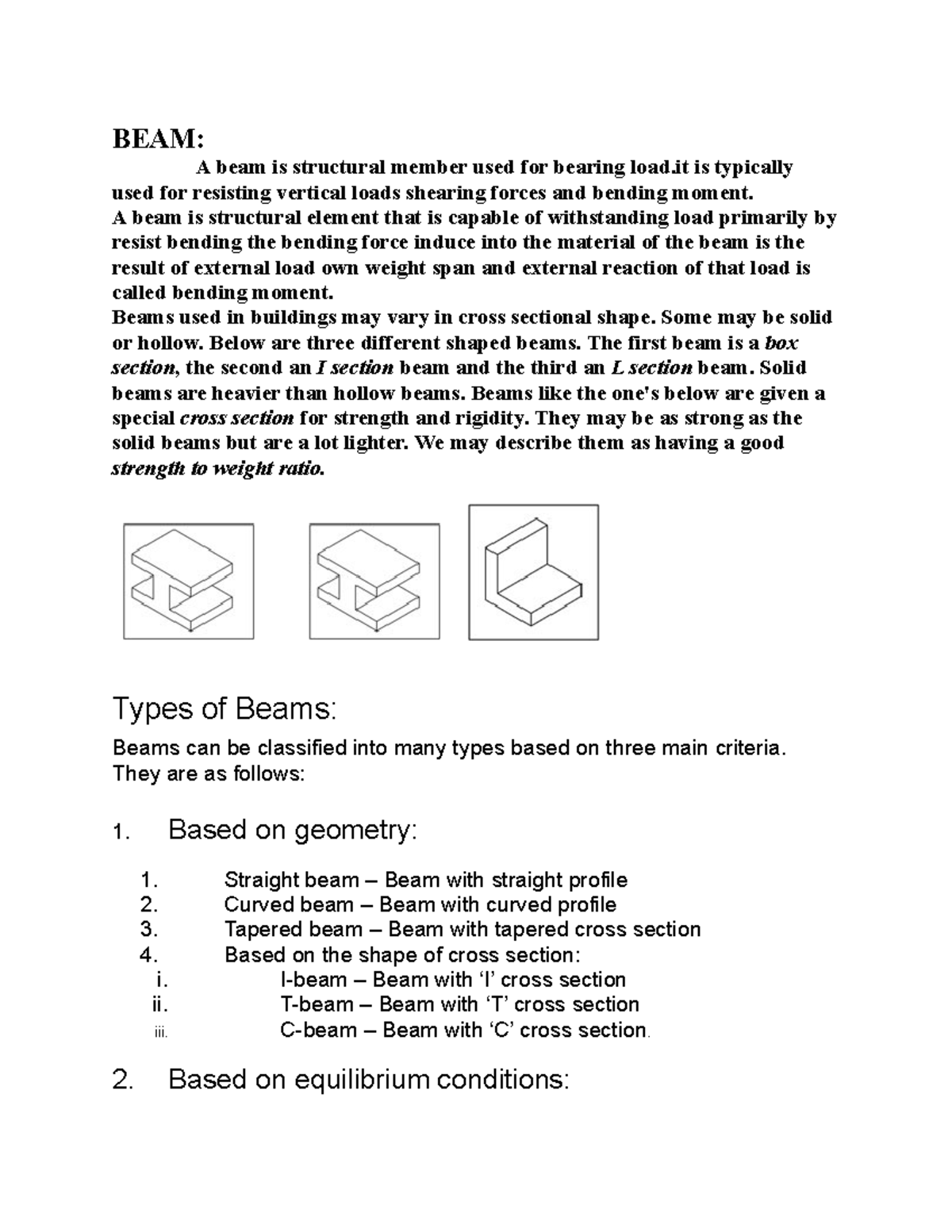 BEAM - Structural Engineering - BEAM: A beam is structural member used ...
