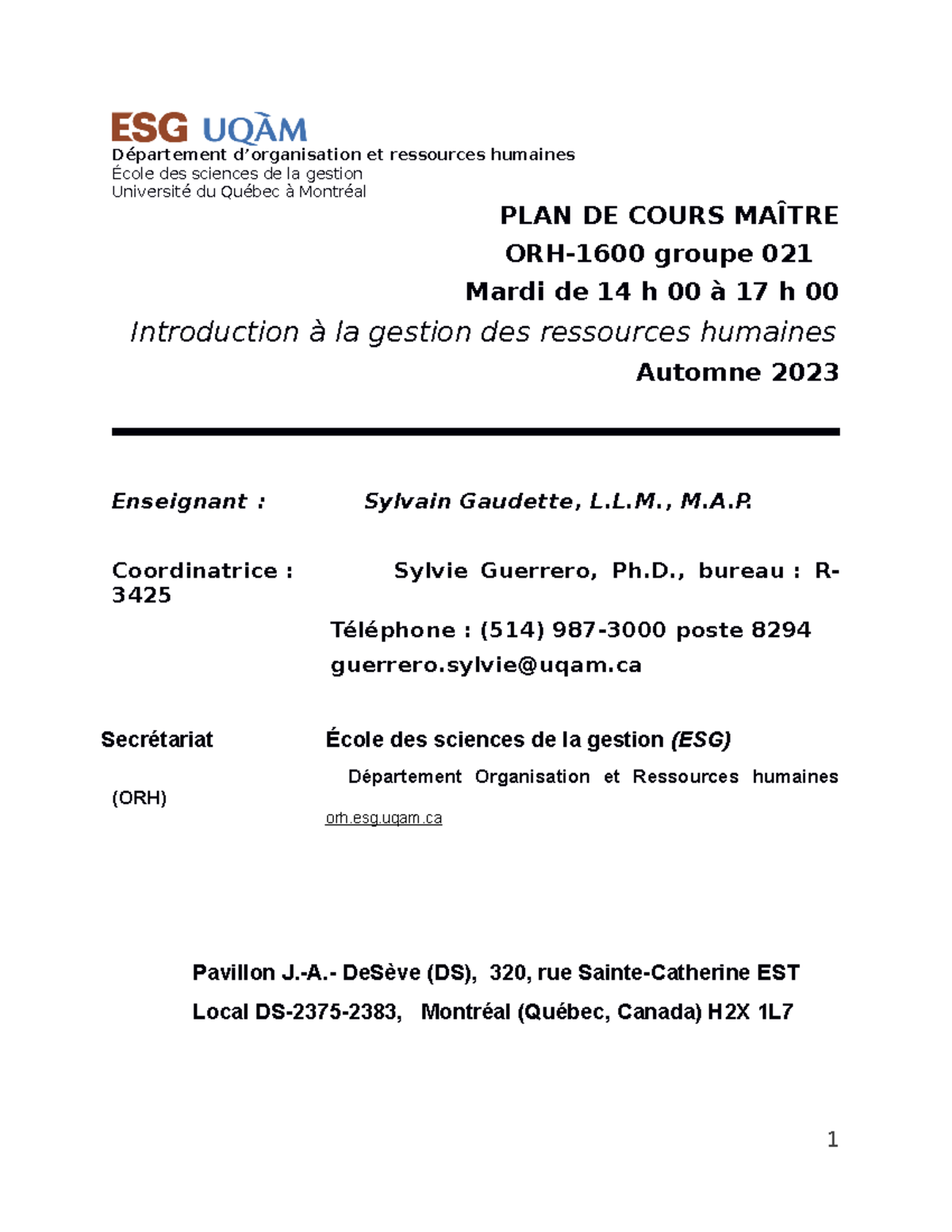 ORH 1600 gr 021 Plan de cours Automne 2023 (17 pages) - Département d’organisation et ressources ...