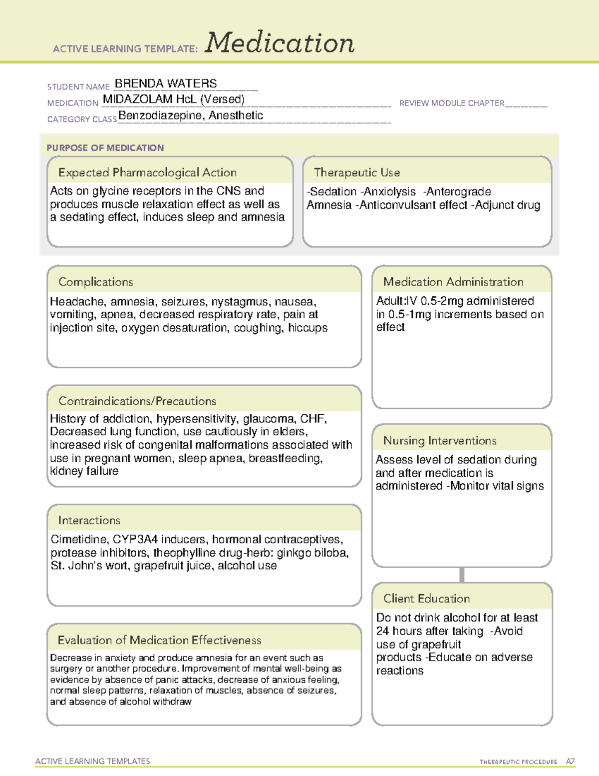 Active Learning Template medication (4) C - ACTIVE LEARNING TEMPLATES ...