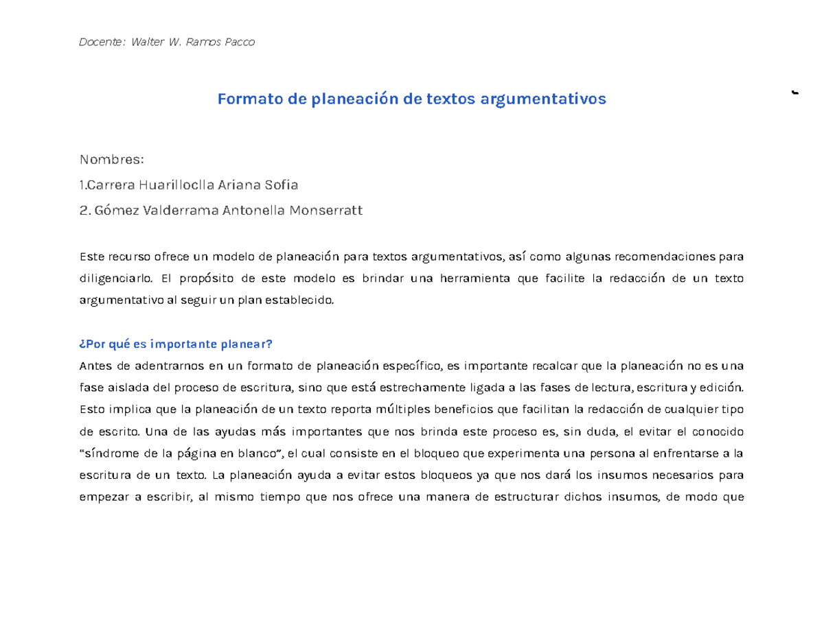 4.-Formato-plan-de-texto-argumentativo WWRP - Formato de planeación de ...