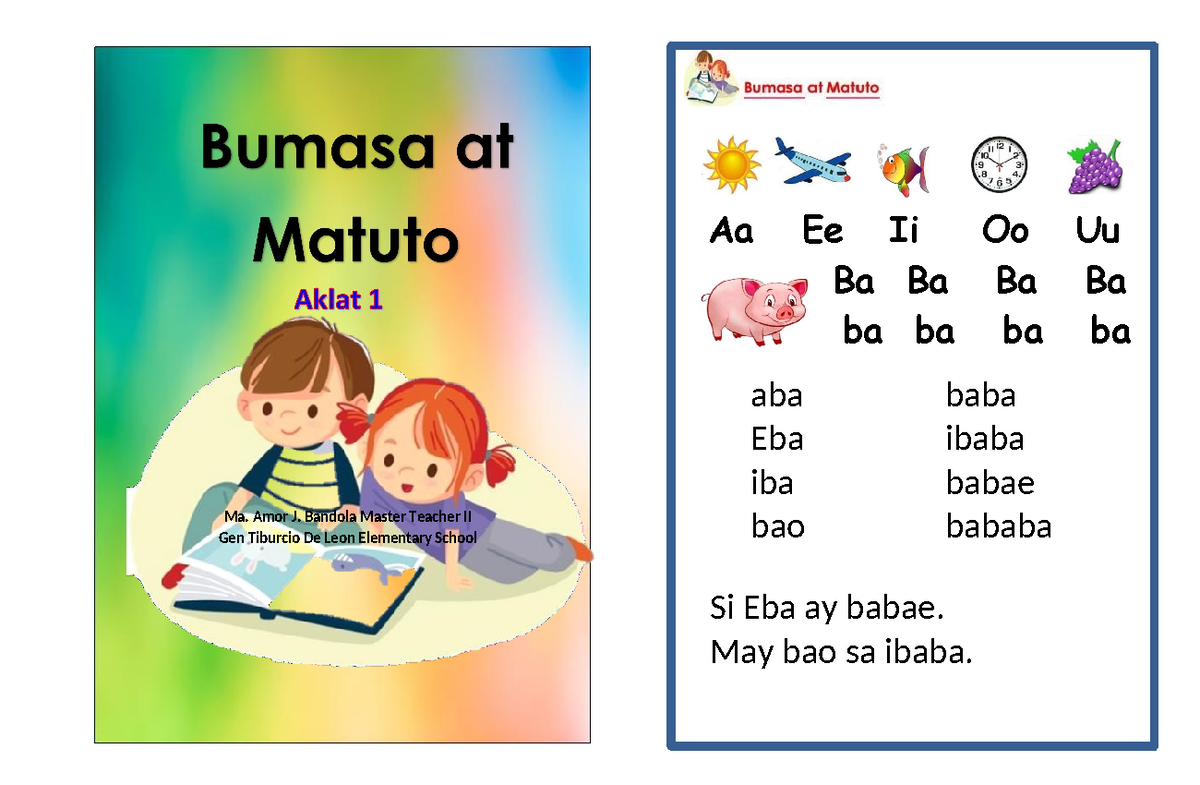 Bumasa at Matuto Aklat 1 - Aa Ee Ii Oo Uu Ba Ba Ba Ba ba ba ba ba Ma. Amor J. Bandola Master ...