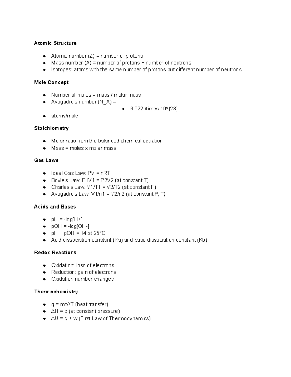Chem 104 formula - Summary General Chemistry Ii - Atomic Structure ...