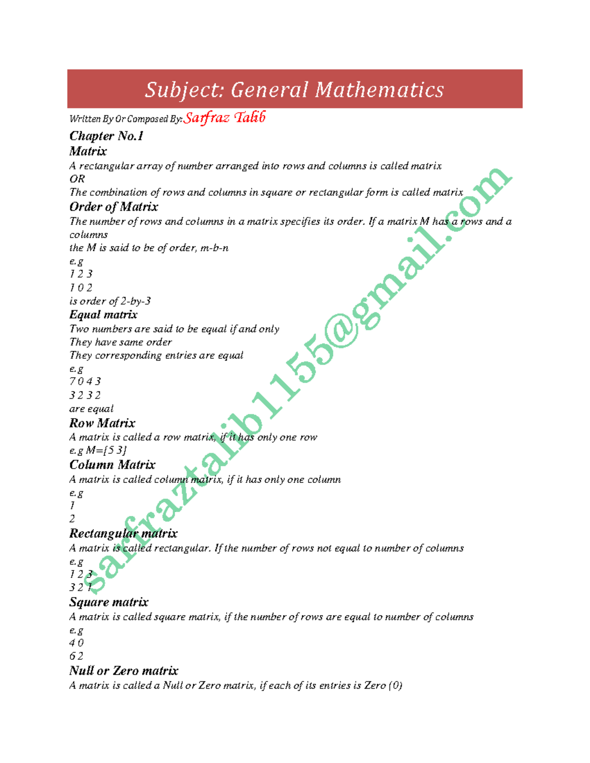 Mth100-midterm-02 - Ghj - Subject: General Mathematics Written By Or Composed By:Sarfraz Talib ...
