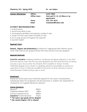 Chemistry for Allied Health Professions I Lab - Spring 2020 - Studocu