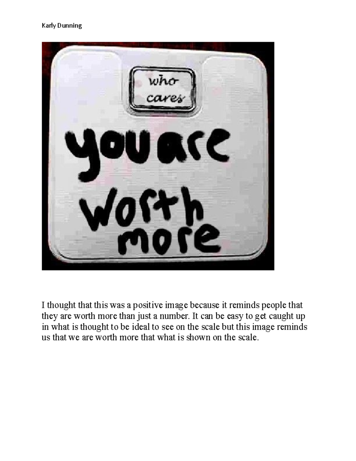 Eating disorder project - I thought that this was a positive image ...