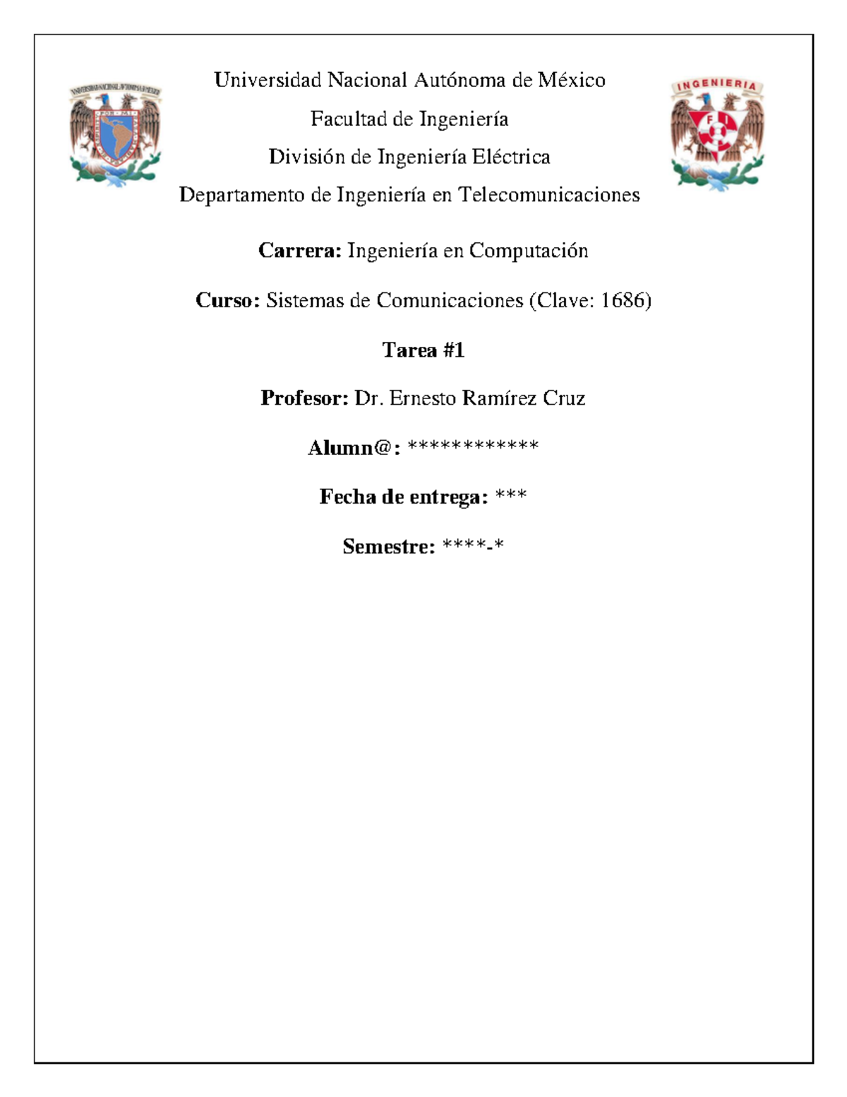 Tarea 1 Sistemas-de-Comunicaciones - Universidad Nacional Autónoma de México Facultad de ...