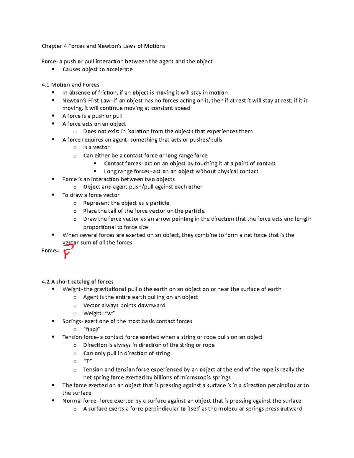Chapter 4 Physics - Forces - Chapter 4 Forces and Newton’s Laws of ...