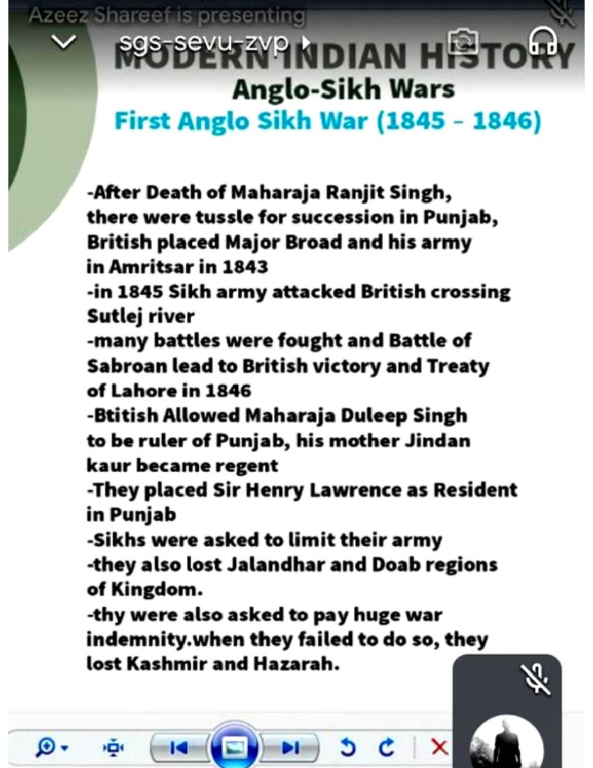 Anglo Sikh War-1 - Lecture notes 1 - History of India-IV (c. 1206-1550 ...
